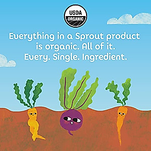 Sprout Organic Baby Food, Stage 2 Pouches, Butternut Squash, Carrot, and Apple with Beef Bone Broth, 3.5 Oz Purees (Pack of 12)
