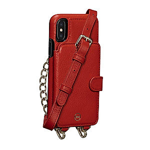 Sena Kyla Crossbody Snap On Cell Phone Case for iPhone XR - Wireless Charging Compatible, Red