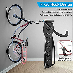 4 Pack Bike Rack for Garage with Tire Tray, Wall Mount Bike Hanger for Storage,Vertical Bike Hook for Indoor Shed,Hanging Bicycle for Apartment Holds Up to 70lbs