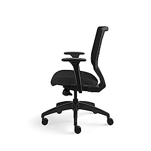 HON HONSVM1ALC10TK Solve Mid Task Chair with Mesh Back and Adjustable Lumbar Support, in Ink (HSLVTMMKD), Black