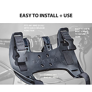 AEROE Spider Handlebar Cradle Bike Bag Carrier, Front Bike Rack Fits all Mountain, Gravel, Road and Electric Bikes, Easy to Install and Use, Carry any type of Front Roll Dry Bag, Bag, Tent up to 11lbs