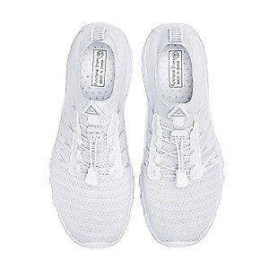 Racqua Mens&Womens Water Shoes Swim Shoes Beach Sport Quick-Dry Aqua Shoes Barefoot for Boating Fishing Hiking Diving Surfing Pool River White 8W/7M