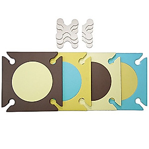 Skip Hop Baby Infant & Toddler Playmat with Interlocking Foam Floor Tiles, Blue / Gold
