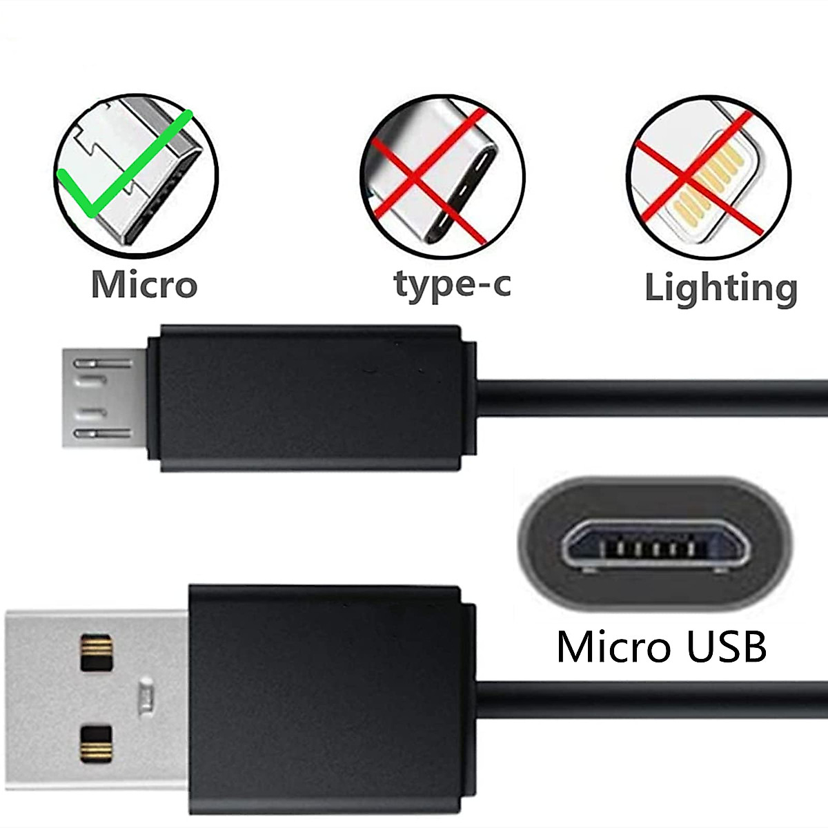 Aquelo Replacement Micro USB Charger Cable Cord Compatible with Beats Studio 3 Studio 2 Solo 3 Solo 2 Powerbeats 2 Powerbeats 3 Wireless Headphones Earphones (Black)