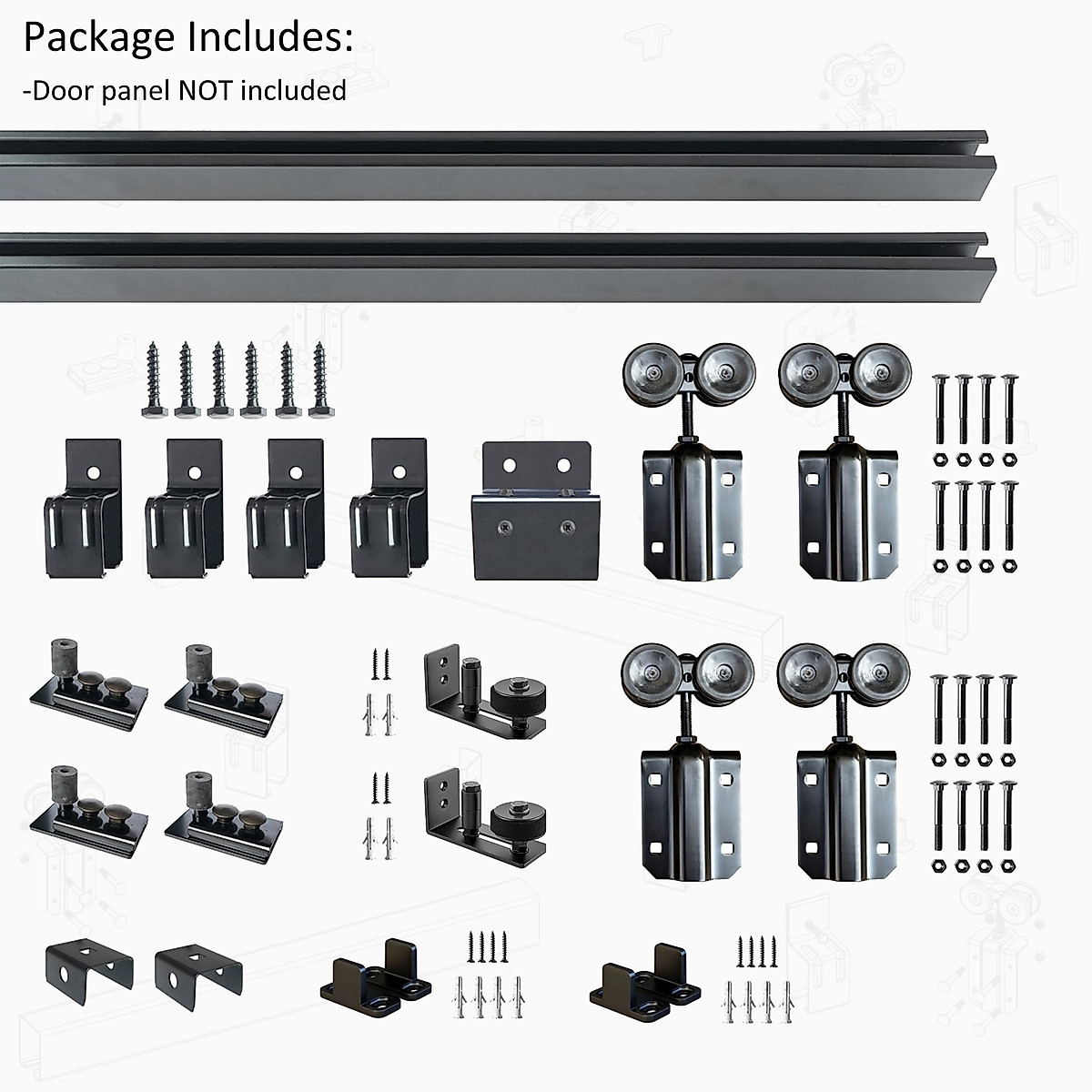 DIYHD 10FT Exterior Box Track Double Sliding Barn Door Hardware,Heavy Duty Wall Mount Kit,MAX Load 300lbs,Fit 2 X 30in Door(Hareware Only,No Door)