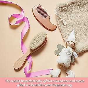MYZI Baby Hair Brush Set – Soft Baby Brush Set for Newborns, Baby Comb and Brush Set Girl and Boy, Toddler Hair Brush and Toddler Comb - Baby Gift Set