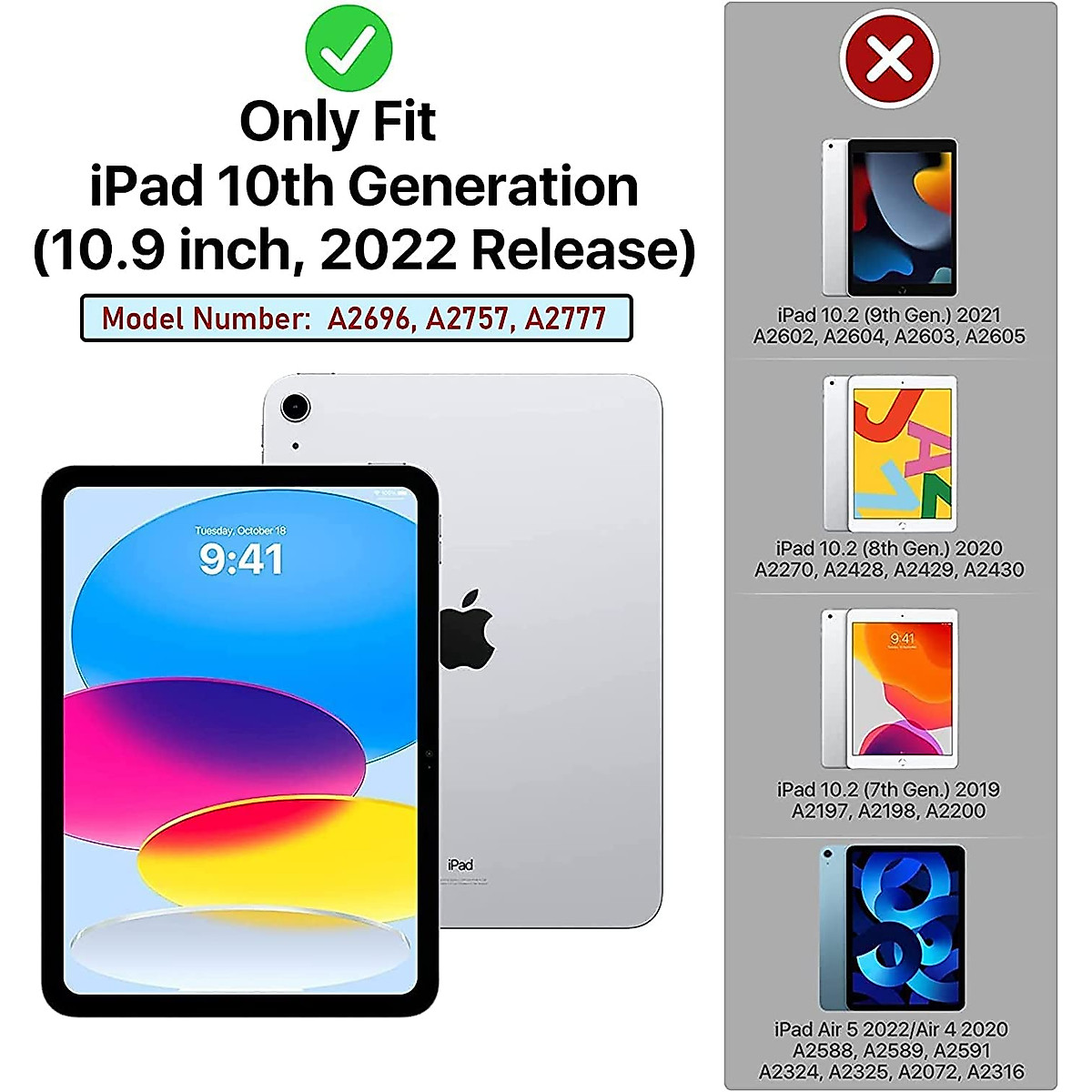 SUPLIK Kids Case for iPad 10th Generation (10.9-inch, 2022), iPad 10th Gen Case with Screen Protector, Durable Shockproof Handle Stand Kids Cover with Pencil Holder for Apple iPad (10 GEN), Pink