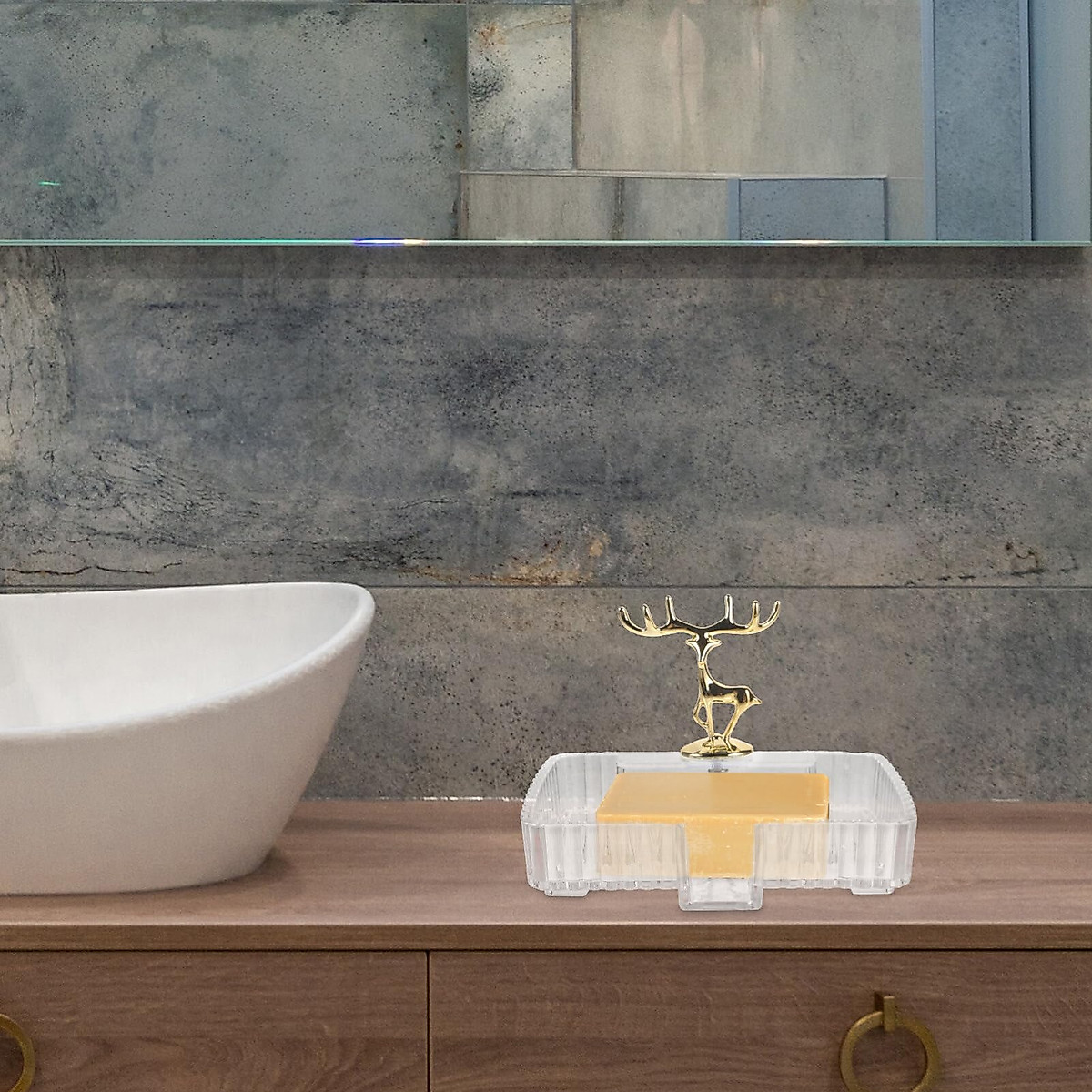 Beavorty Transparent Soap Dish Soap Holder Soap Dish Soap Bar Holder for Shower Soap Tray s for Shower Plastic Ceramics Shampoo Modern Soap Dish