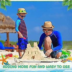 Jenaai 4 Pcs Beach Scoop Multifunction Sand Sifter Long Handle Adjustable Shell Scooper for Beachcombing Rock Scooper for Rock Hunting Shelling Tool, 16.54 Inch to 58.27 Inch