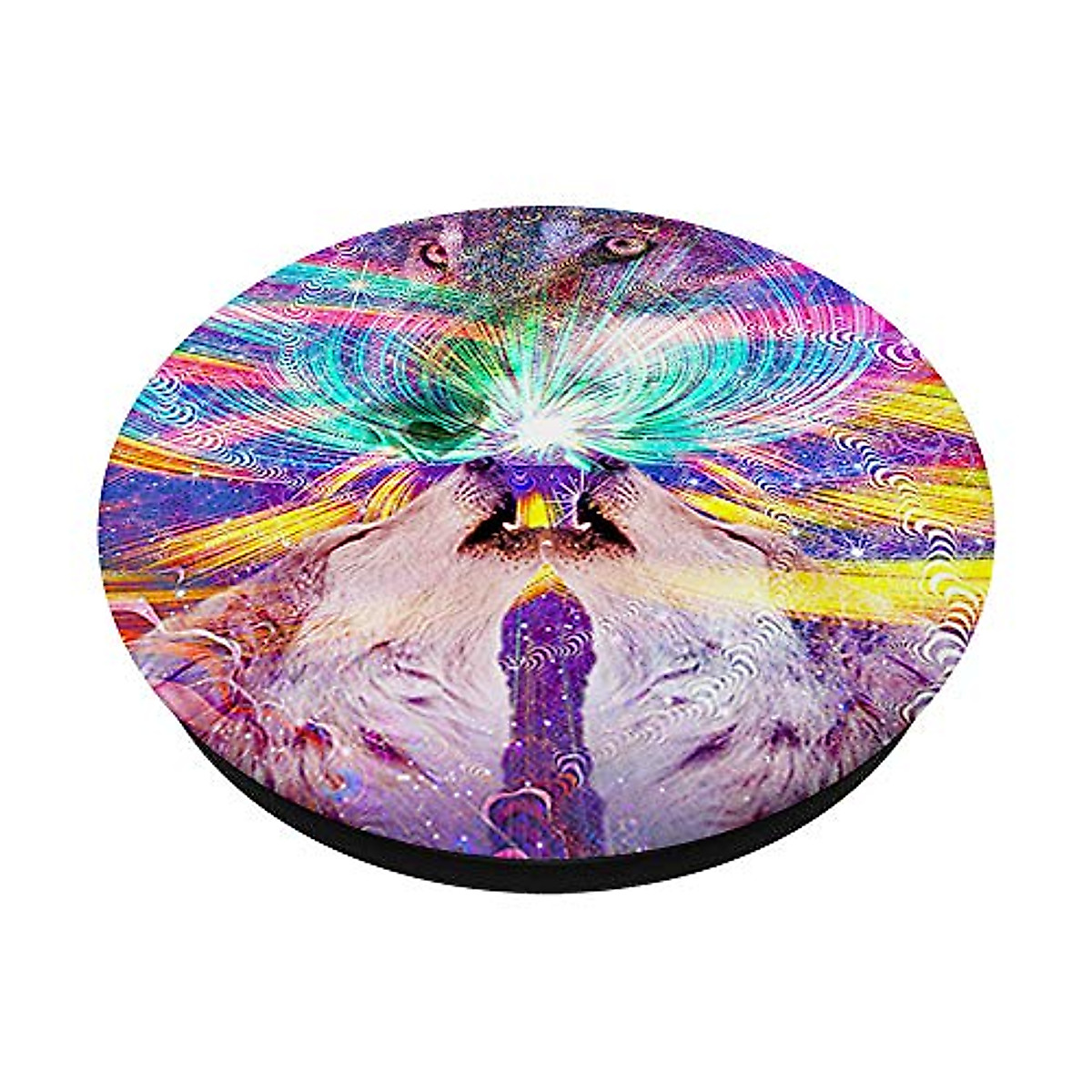 EDM Trippy Wolf Rave - Space Wolves PopSockets Swappable PopGrip