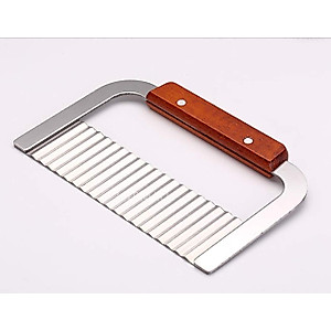 HTBMALL Crinkle Potato Cutter, Wavy Chopper Knife, Upgraded Stainless Steel Blade, Safe Kitchen Tools Wavy Slicer for Fruit, Vegetable, Carrot, Potato