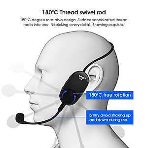 ZOWEETEK Wireless Microphone Headset,UHF Wireless Headset Mic,UHF Headset Mic System,165ft Range,Support PA System,Power Amplifier,Voice Amplifier for Teachers,Fitness Instructor,Training,Lecturers
