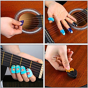 Auihiay 58 PCS Guitar Accessories Kit Including Guitar Strings, Picks, Capo, Thumb Finger Picks, String Winder, Bridge Pins, Pin Puller, Pick Holder, Finger Protect