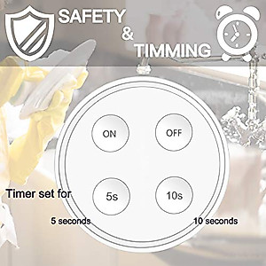 didikit Garbage Disposal Wireless Switch Kit, Sink Top Waste Disposal On/Off Switch Remote with 5s/10s Timer, Air Switch Replacement for Waste Food Disposer Up to 1HP, 16A/1800W, White