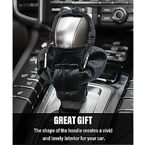 Zlirfy Universal Fit Automotive Gear Shifter Knob Cover,Shift Cover for Car,Fashionable Sweater Design Car Gear Shift Cover,Manual Auto Shift Boot Cover,Car Interior Decor Accessories(Black)
