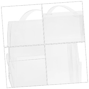 ULTECHNOVO 10pcs Clear Gift Boxes Clear Cake Box Mini Plastic Containers Bread Holder with Lid Clear Cupcake Boxes Bakery Box Transparent Handheld Cake Box Delicate Cake Box Cake Carrier Box