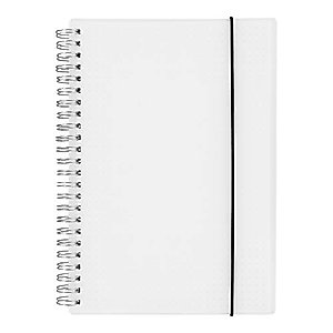 HULYTRAAT Hardcover Dot Grid Notebook, 5.8 x 8.38 Inches A5, Transparent, 160-Page 80-Sheet Spiral Journal (AWPPD1)