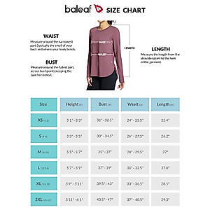 baleaf Women's Long Sleeve Running Shirts Workout Athletic Tops Quick Dry Lightweight UPF 50+ Purple M