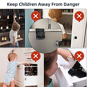 KAFENDA Mechanical Password Cabinet Lock, Rotary Lock for Double Doors, Keyless Combination Door Lock, Black