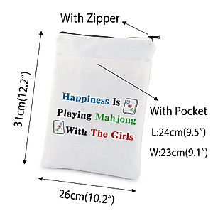 MNIGIU Funny Mahjong Bag with Pocket Mahjong Lover Gift Board Game Fan Gift Lucky Mahjong Girl Gift