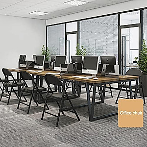 SKONYON Folding Chairs with Padded Seats Black Foldable Chair for Outdoor & Indoor use, 330lbs Capacity, 6 Pack