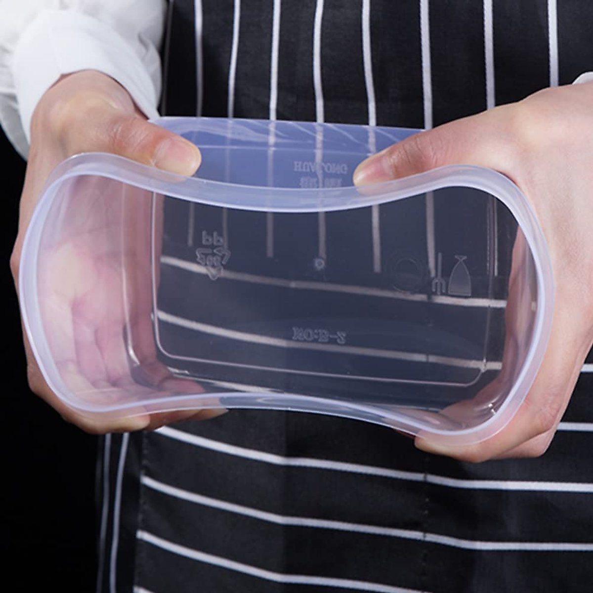 Cabilock Fridge Boxes 6Pcs 0.5L Convenient Food Storage Containers with Lids Daily Use Freezer Boxes Food Meal Prep Containers Lightweight Reusable