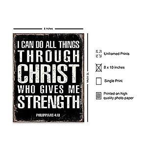 I Can Do All Things Through Christ - Philippians 4 13 - Religious Wall Decor - Christian Gifts for Men - Catholic Gifts - Inspirational Bible Verses Wall Decor - Scripture Wall Art - Jesus Wall Decor