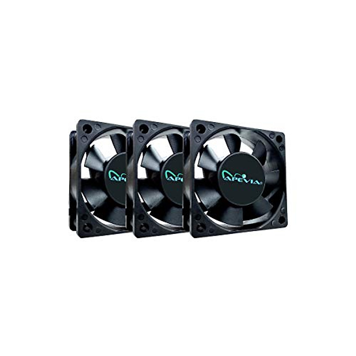 Apevia CF6025S-3 (3 Pk) 60mm x 60mm x25mm Black Case Fan W/4PIN Molex + 3PIN Motherboard Adapter