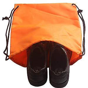 AVESON Pack of 4 Portable Travel Dust-Proof Waterproof Nylon Travel Shoe Organizer Tote Bags w/Drawstring, 15"x13" (Multicolor)