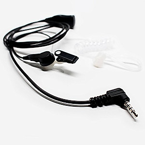 Replacement for Yaesu/Vertex FT-60 FBI Earpiece with Push to Talk (PTT) Microphone - Acoustic Earphone Compatible with Yaesu/Vertex FT-60 Radio - Headset for Security and Surveillance