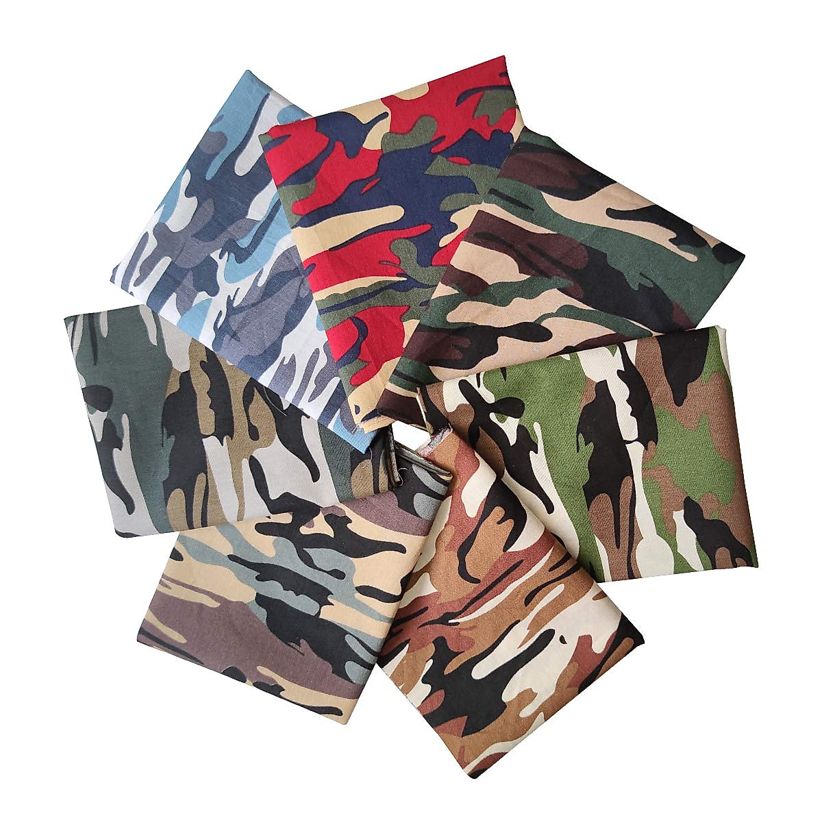 Misscrafts 7pcs Craft Fabric Bundle 100% Cotton Quilting Fabric 18x22 Inches Squares Multicolored Different Pattern for Patchwork DIY Sewing Scrapbooking Camouflage