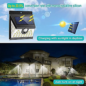 LANSOW Solar Motion Sensor Light Outdoor, [6 Pack/3 Modes/40 LED] Solar Powered Security Lights Wireless IP 65 Waterproof Lights for Wall Deck Yard Garage Porch Garden Patio Fence(6pk-Black)