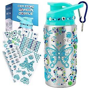 Easter Gifts for Girls - Birthday Girl Gifts for Kids 8-12 -5 6 7 8 9 10 Year Old, Easter Basket Essentials Basket Stuffers Decorate Your Own Water Bottle with Stickers Arts and Crafts