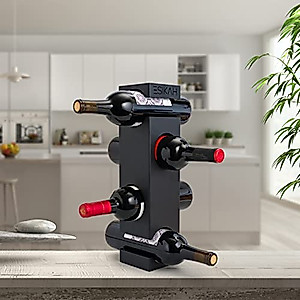 Esikah Countertop Wine Rack 4 Bottle | Wine Bottle Holder for Bar Table and Wine Cabinet | Steel Freestanding Wine Racks for Bar and Kitchen Decor | Compact Wine Bottle Stand