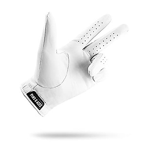 Pins & Aces - Ghost White Golf Glove Design - Premium AAA Cabretta Leather, Long-Lasting Durable Tour Glove for Men or Women - Premium Leather Golf Glove Left & Right Hand (Medium/Large, Left)