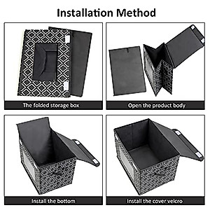 Large Collapsible Storage Bins with Lids, 17" x 12" x 12" Fabric Storage Cube Boxes Organizer Baskets with Reinforce Handles for Clothes, Toys, Books, Closet, Shelves, Kids Room, Office (4 Pack,Gray)