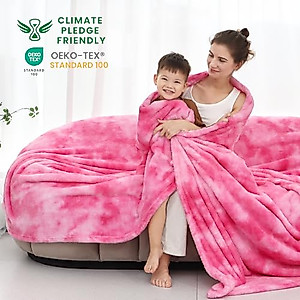 obinsm Warm Blanket Pink Soft Fleece Blankets Throw Blankets for Bed