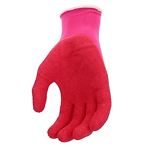 Miracle-Gro MG37168 Lightweight Slip Resistant Gloves - [1 Pair] X-Small Latex Dipped Gardening Gloves, Latex Coated Palm and Stretch Knit