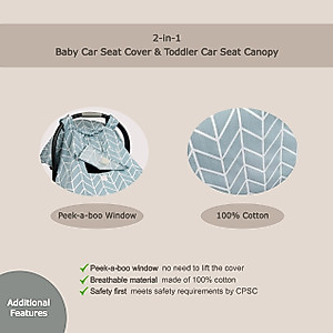 Universal Car Seat Cover Car Seat Sun Shade Car Seat Canopy for Baby and Toddler Car Seat Rear Facing Forward Facing (Sky Blue, Standard)
