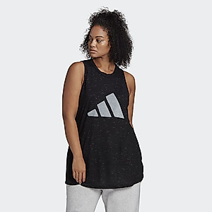 adidas womens Win 2.0 Tank Black Melange Medium
