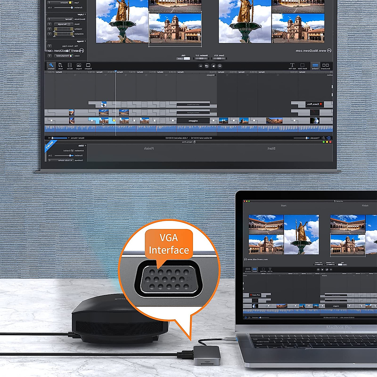 USB C Hub 10 in 1, USB-C Laptop Docking Station, USB C to HDMI Adapter for MacBook and Windows with 4K HDMI VGA Ethernet PD 3.0 USB Audio RJ45 TF/SD