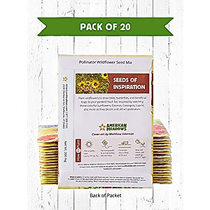American Meadows Wildflower Seed Packets Wildflower Party Favors for All Occasions (Pack of 20) - Wildflower Seed Mix, Plant Year-Round, Great Gift for Hostesses, Showers, Weddings, Thank You