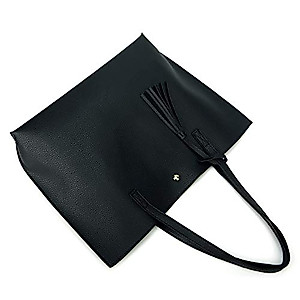 Nodykka Women Tote Bags Top Handle Satchel Handbags PU Faux Leather Tassel Shoulder Purse