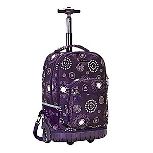 Rockland Single Handle Rolling Backpack, Purple Pearl, 19-Inch