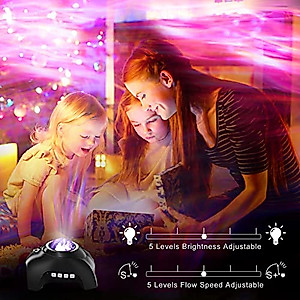 Vinwark Northern Lights Aurora Projector for Bedroom with Music Bluetooth Speaker and White Noise, Galaxy Projector, Starry Night Light Projectors for Kids Adults Gaming Room