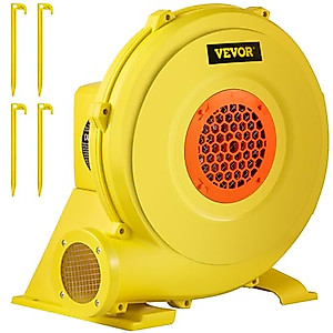 VEVOR Air Blower, 750W 1HP Inflatable Blower, Portable and Powerful Bounce House Blower, 2000Pa Commercial Air Blower Pump Fan, Used for Inflatable Bouncy Castle and Jump Slides, Yellow
