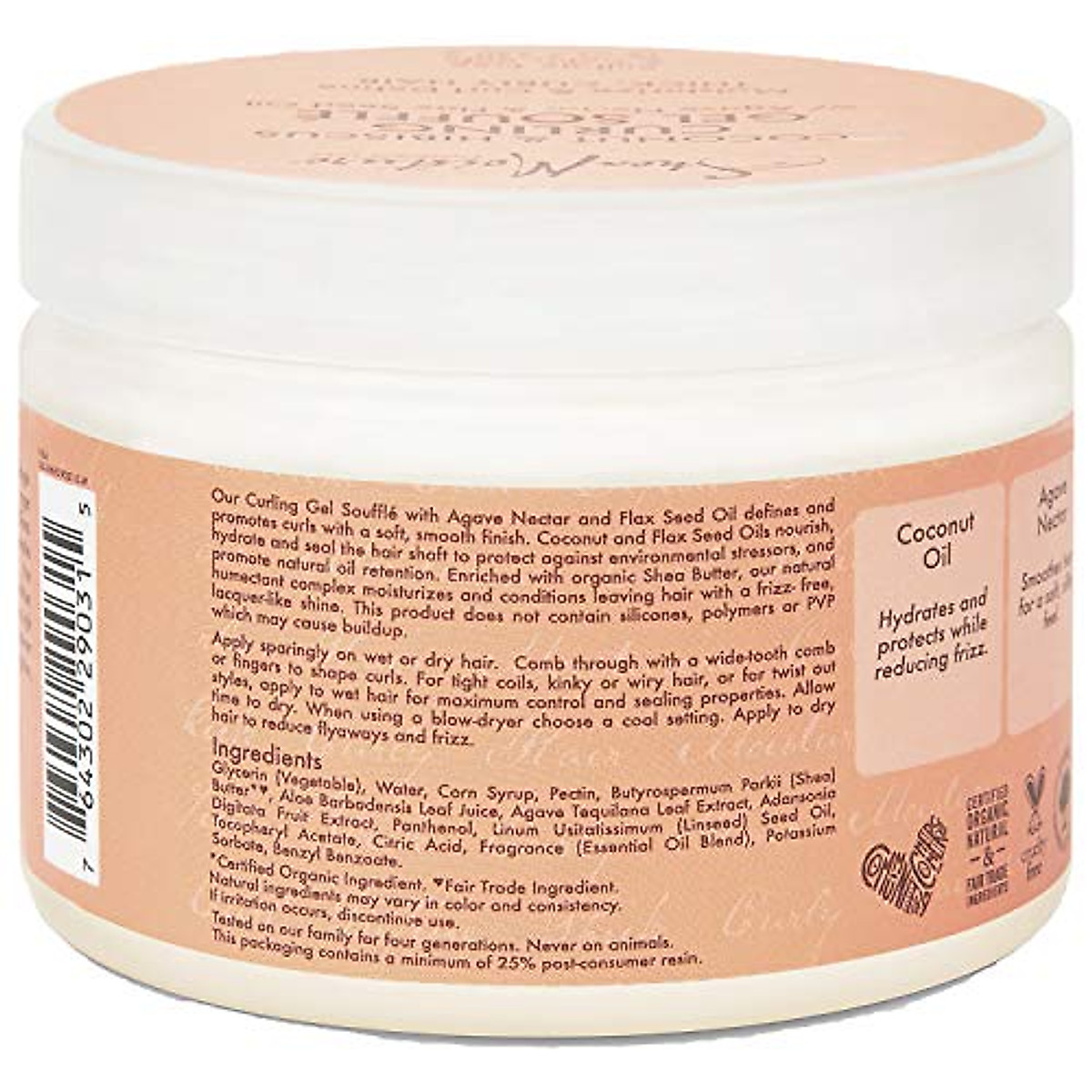 SheaMoisture Curling Gel Souffle for Thick, Curly Hair Coconut , Hibiscus to Moisturize and Protect Hair 12 oz