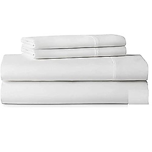 3 PC's Cot Bed Sheet Set - 33" x 75" White Cot Set - 1 Cot Fitted Sheet, 1 Cot Flat & 1 Cot Pillowcase - 100% Egyptian Cotton 600TC Cot Set - Perfect for Narrow Twin/Cot Size/Rv Bunk/Guest Bed