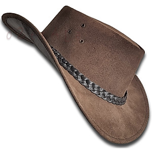 Oztrala Jacaru Hat Suede Leather Cowboy Men's Womens Childrens Kids Australian Outback Western Aussie WS 1007 US