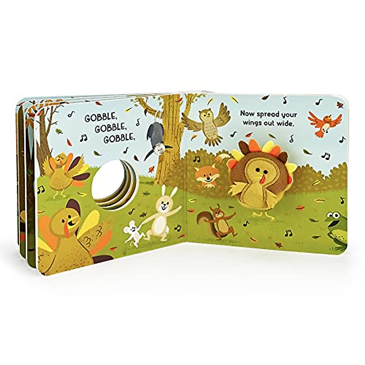 Gobble Wobble Finger Puppet Thanksgiving Board Book Kids Ages 0-4 (Children's Thanksgiving Interactive Finger Puppet Board Book)